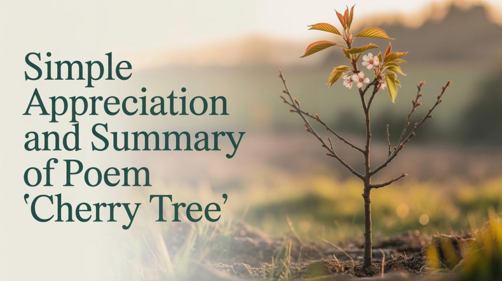 Simple Appreciation and Summary Of Poem "Cherry Tree" - Study Masti